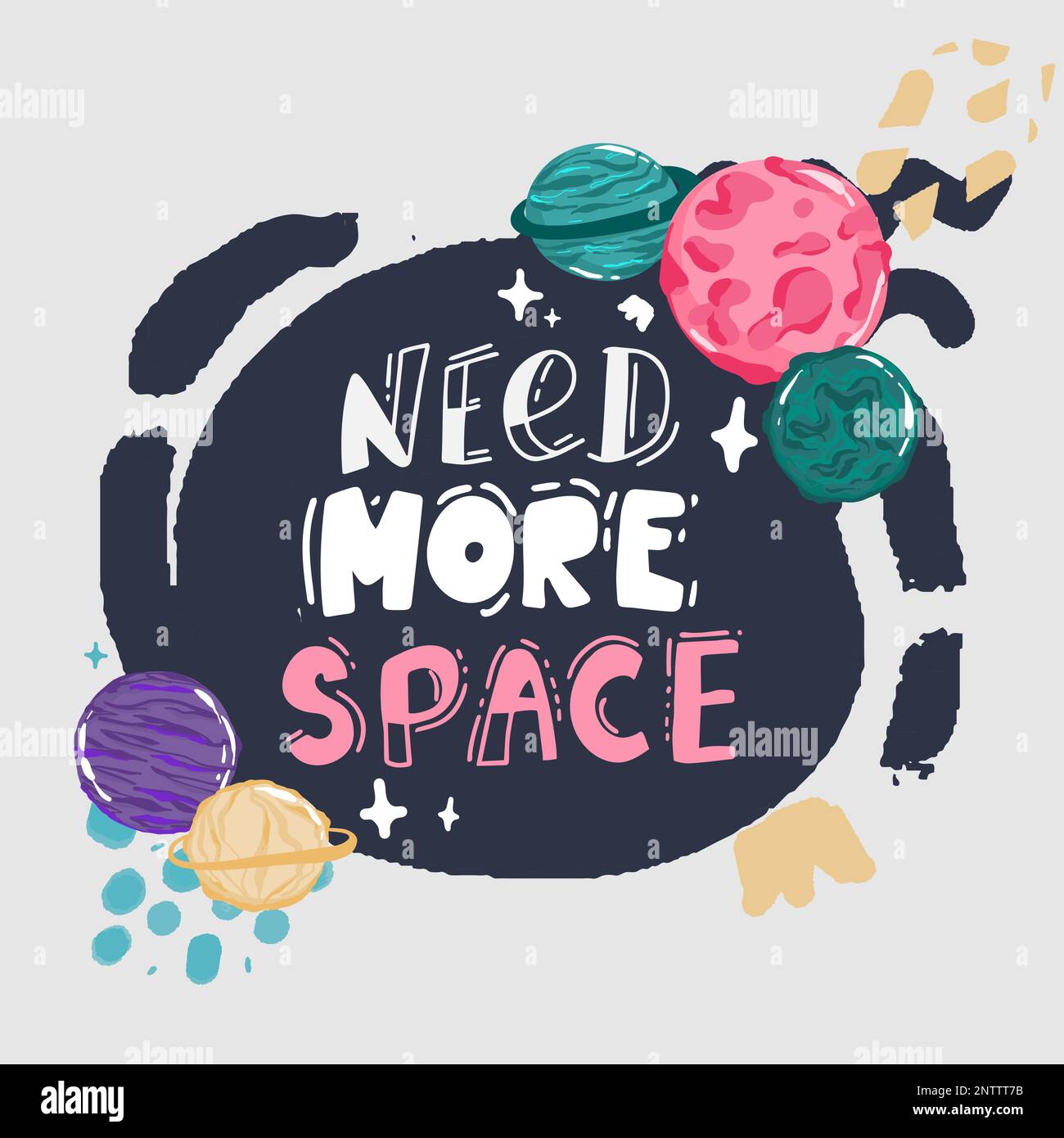 horizontal space background with abstract shape and planets. Web design ...