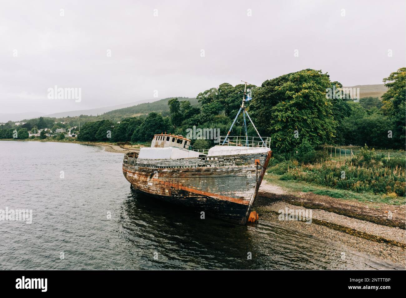 Corpach Shipwreck with Ben Nevis . Rusting remains of the MV Dayspring ...