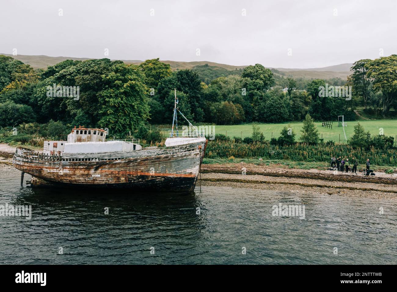 Corpach Shipwreck with Ben Nevis . Rusting remains of the MV Dayspring ...