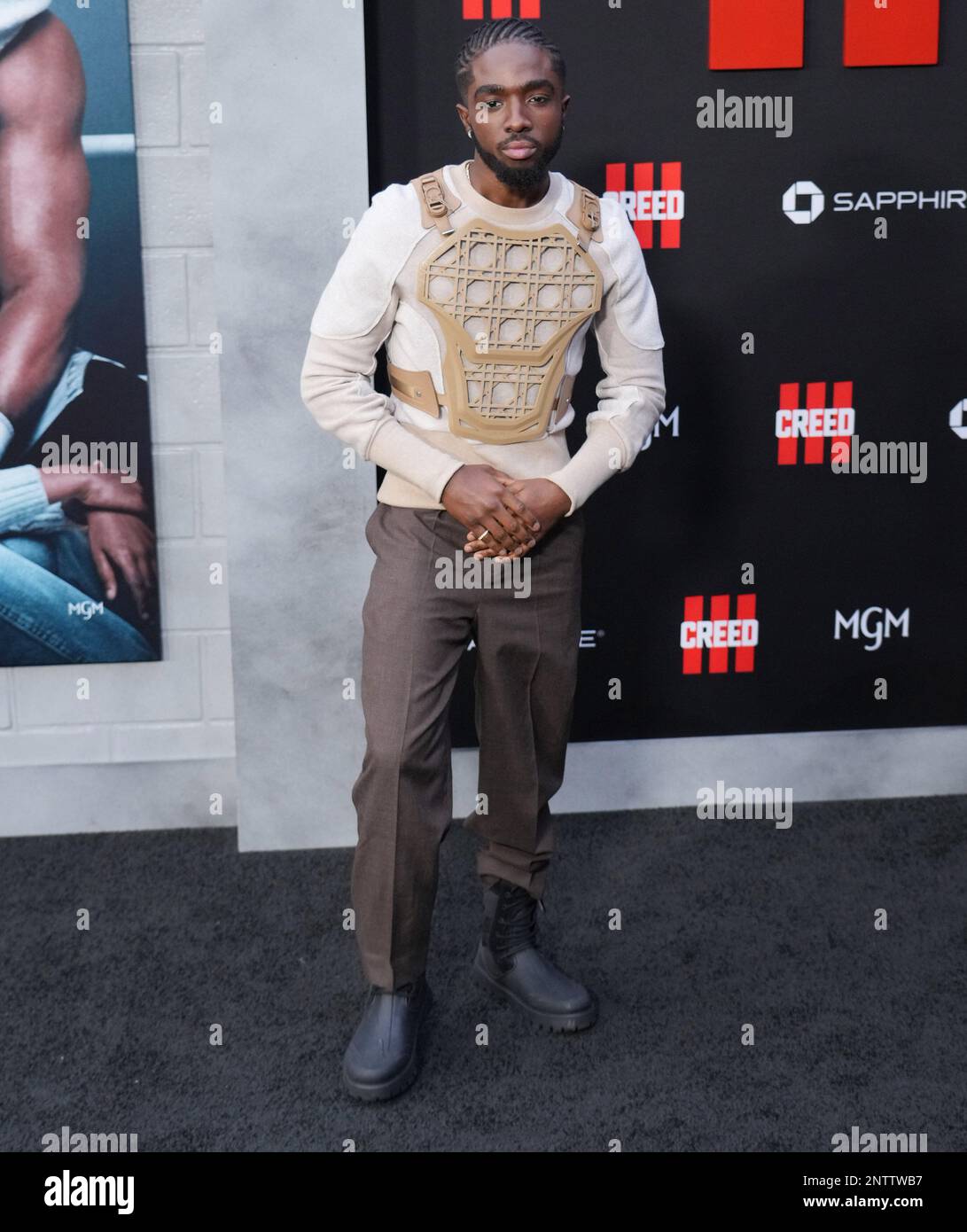 Caleb McLaughlin arrives at the CREED III Los Angeles Premiere held at ...