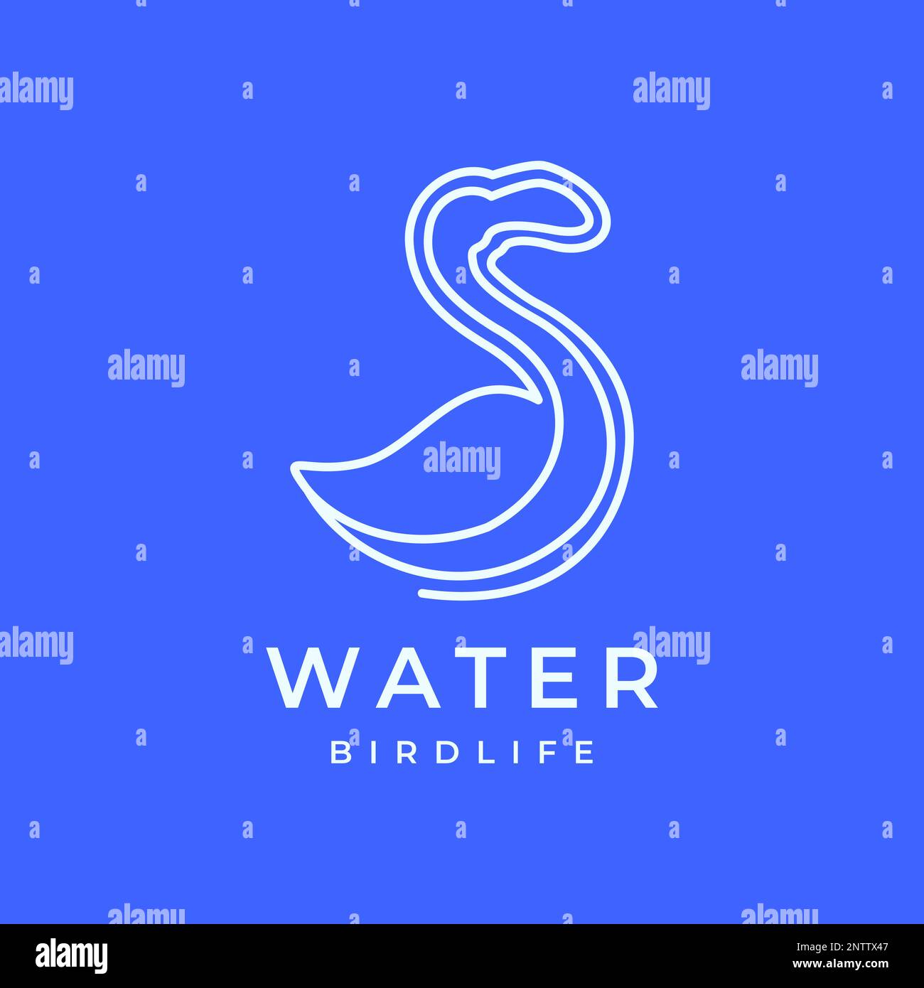 animal bird flamingo water lake line modern clean simple minimalist logo design vector Stock ...