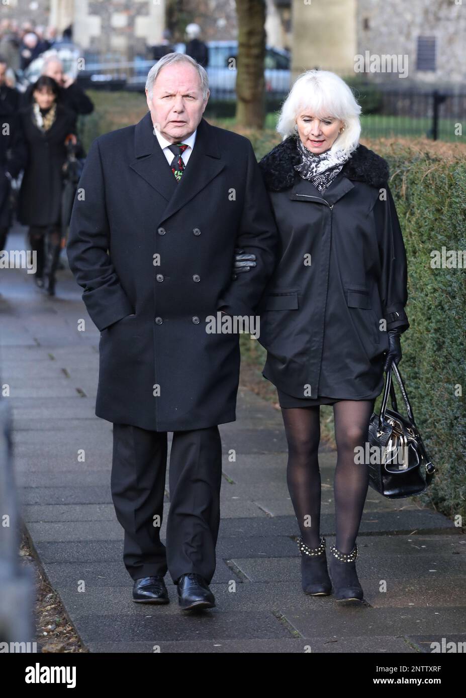 pic shows: mourners Barry Fry and wife Former England and Watford ...