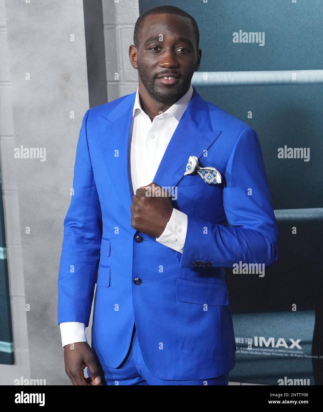 Terence Crawford arrives at the CREED III Los Angeles Premiere held at ...