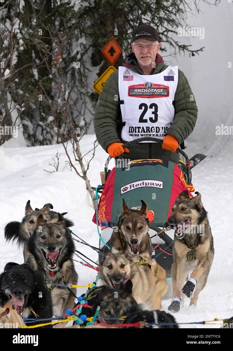 Musher Jeff King of Denali, Alaska at the Iditarod Trail Dog Sled Race ...