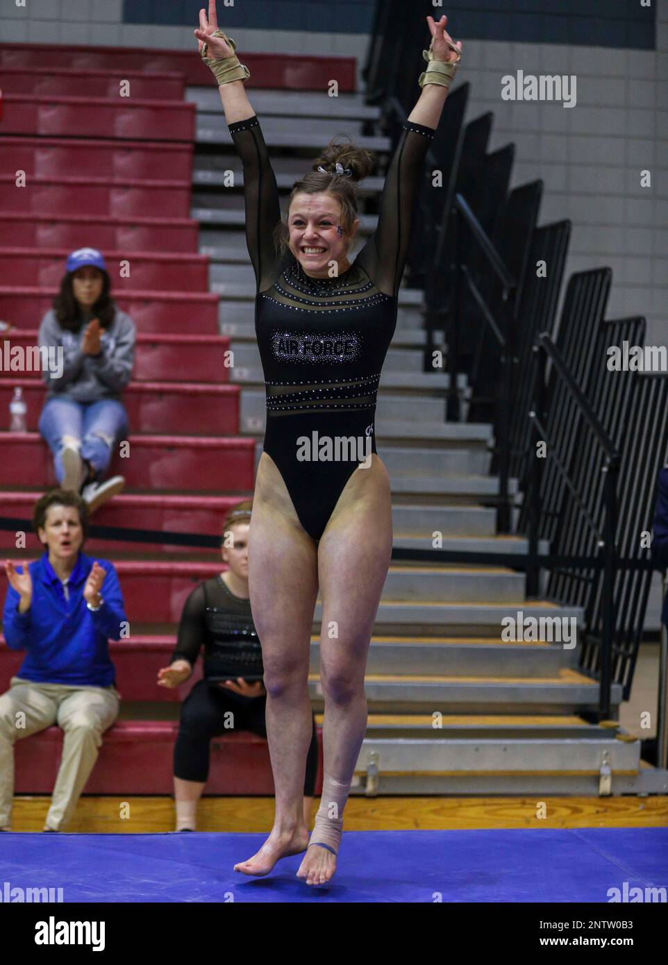March 3, 2019: Air Force's Jessica Kirkpatrick smiles as she completes ...