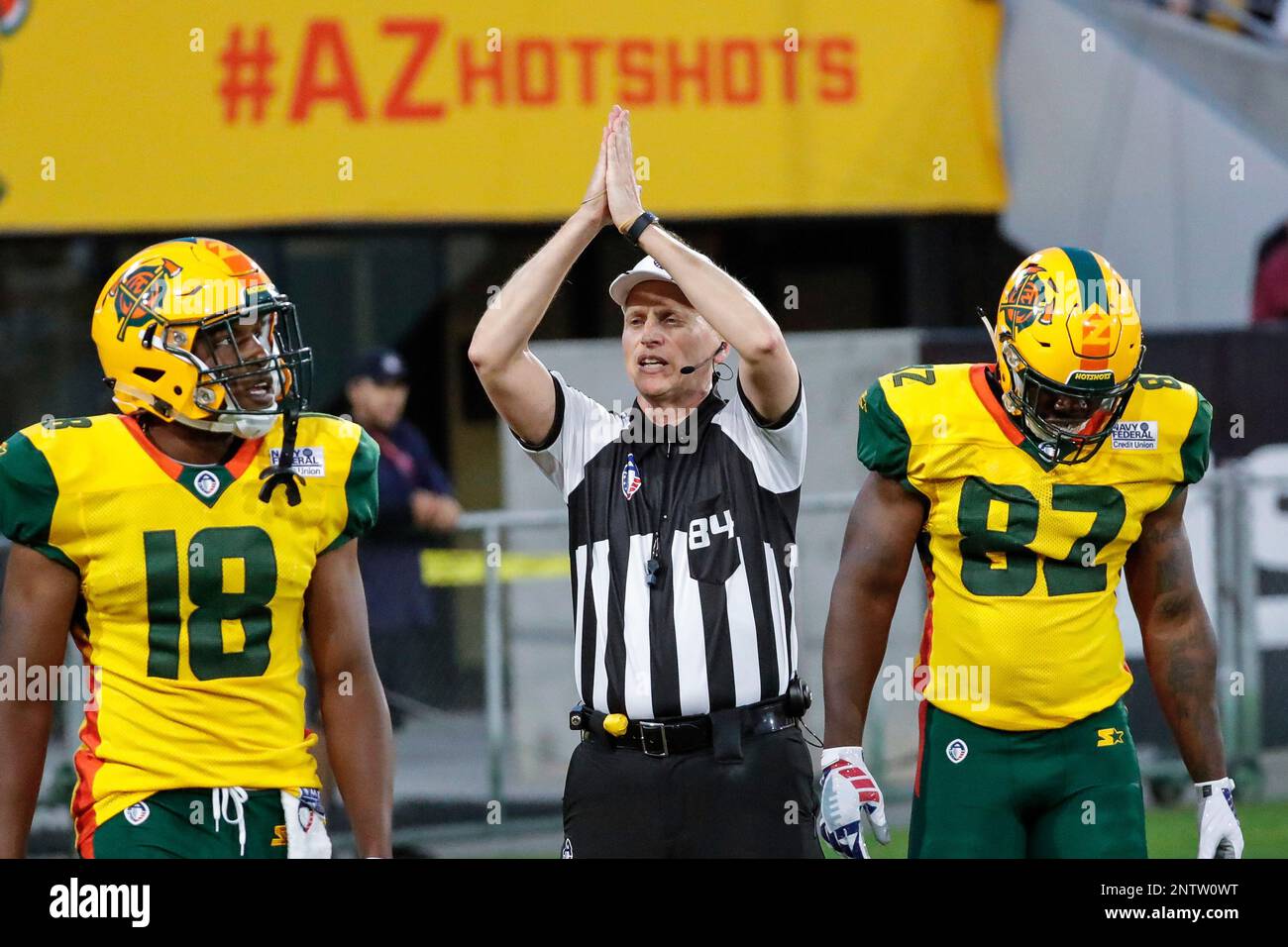 TEMPE, AZ - MARCH 03: The referee signals a safety during the AAF ...