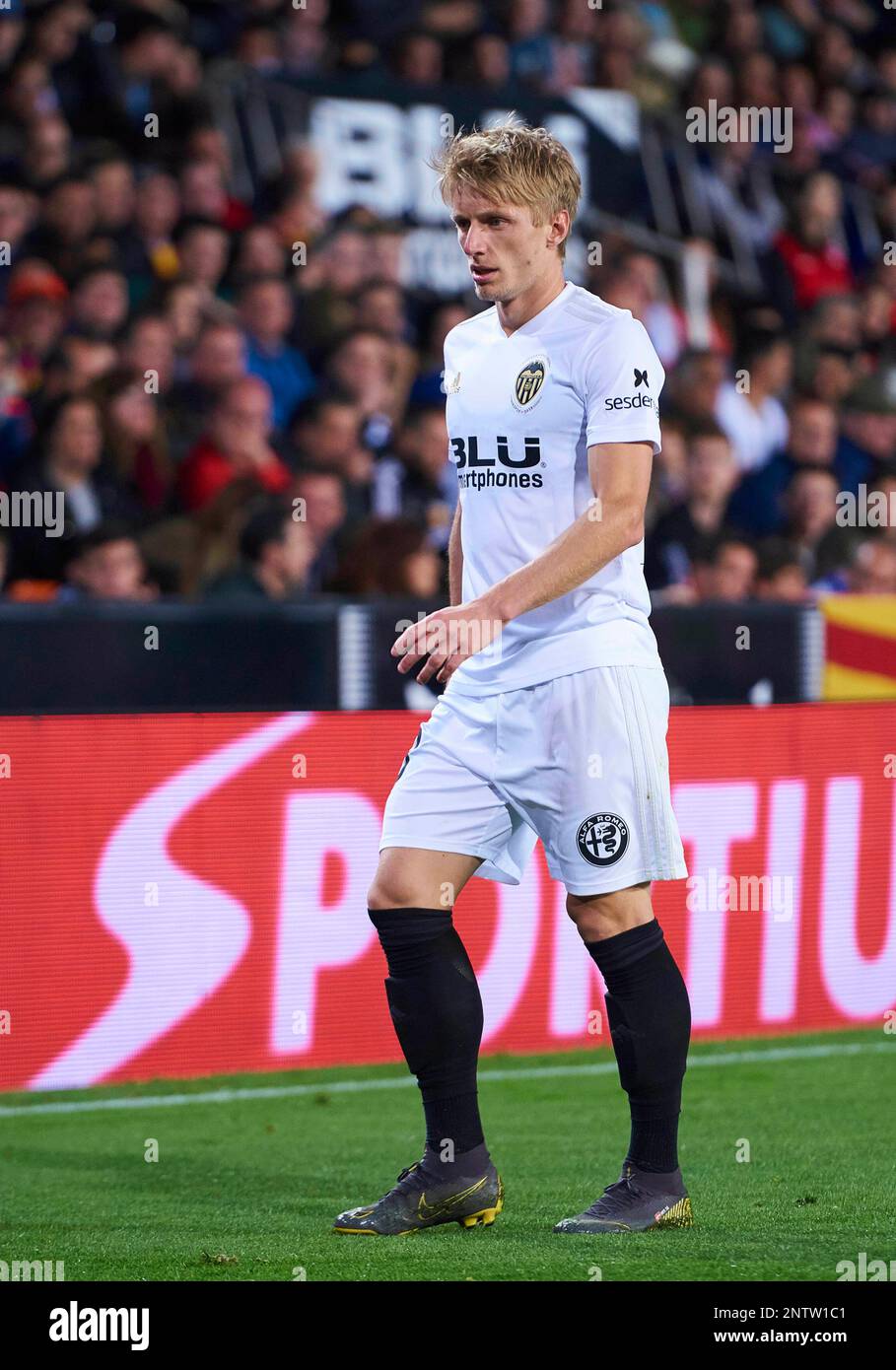 VALENCIA, SPAIN - MARCH 03: Daniel Wass, midfielder of Valencia CF ...