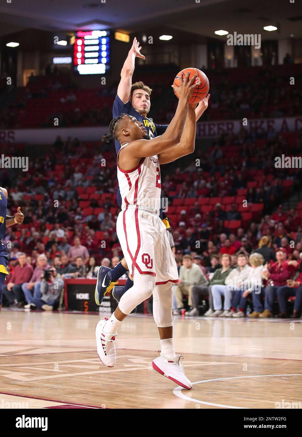 NORMAN, OK - MARCH 02: Oklahoma Sooners Guard Aaron Calixte (2) shoots ...