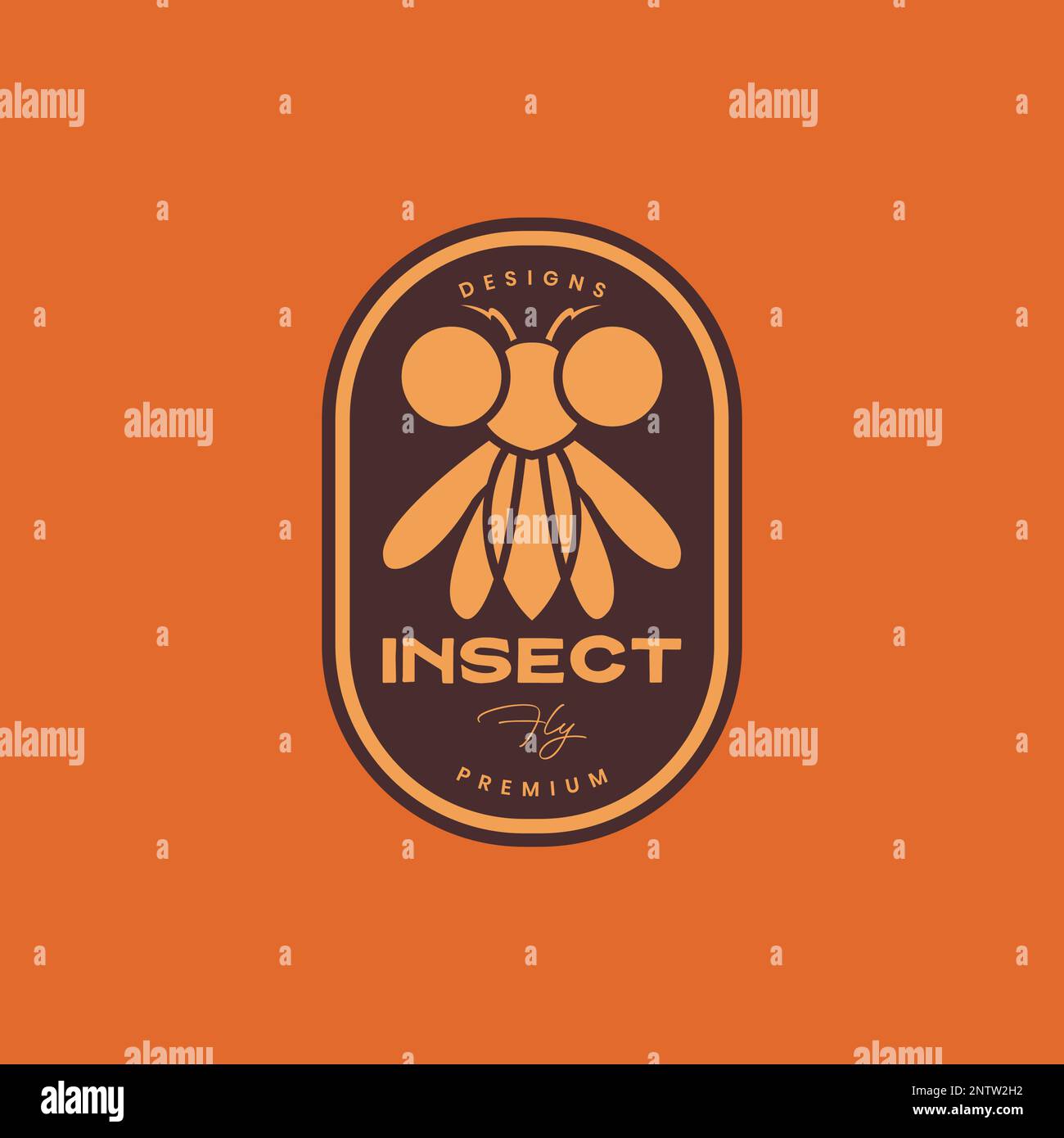 insect animal fly wings geometric bagde vintage clean logo design ...