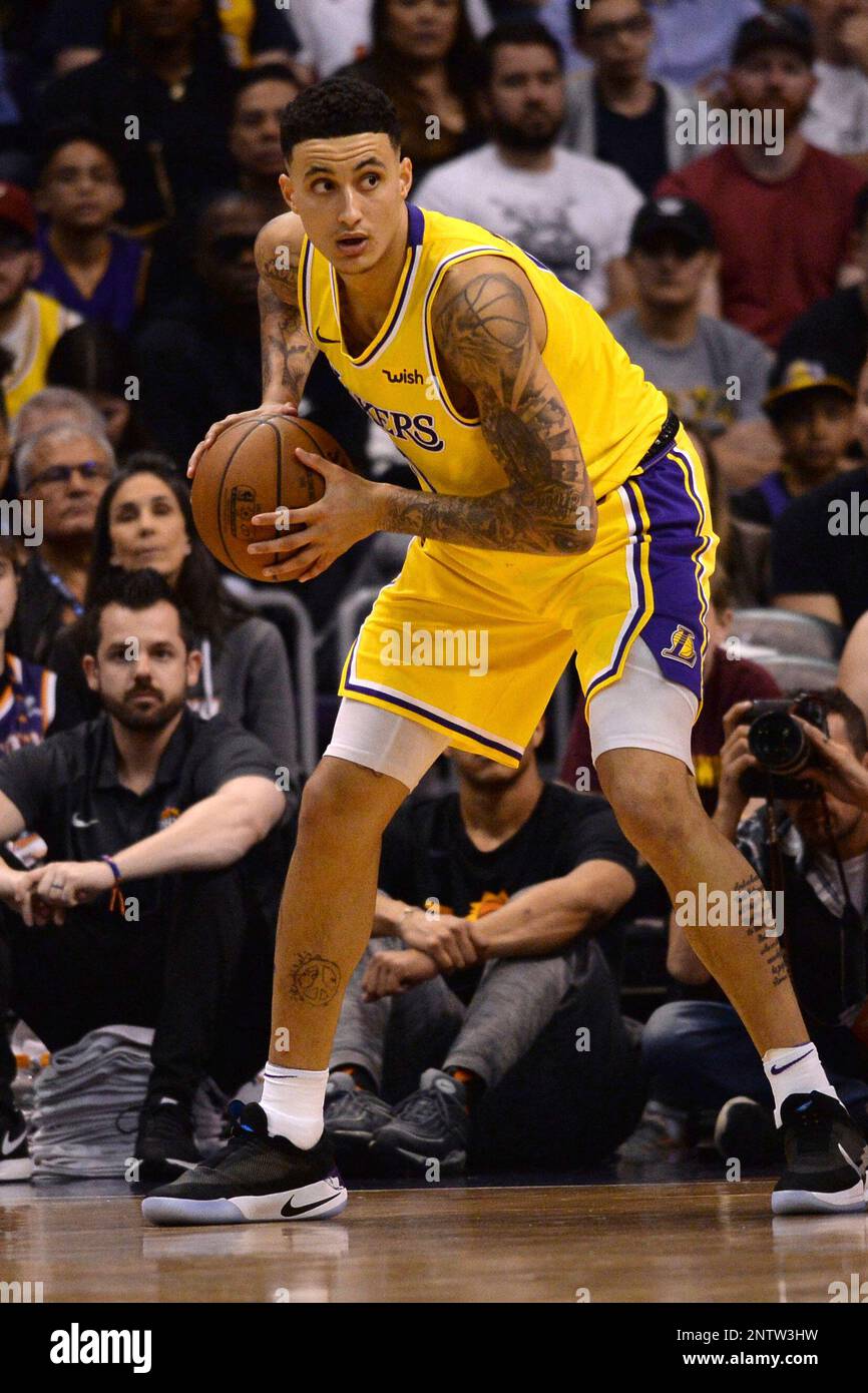 Mar 2, 2019; Los Angeles Lakers forward Kyle Kuzma (0) during the NBA ...