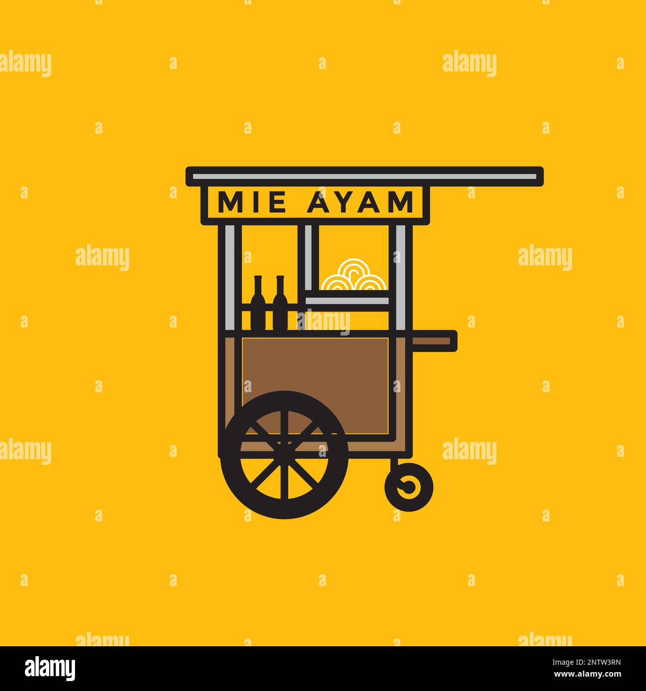 indonesian street food traditional store shop menu noodle chicken taste ...