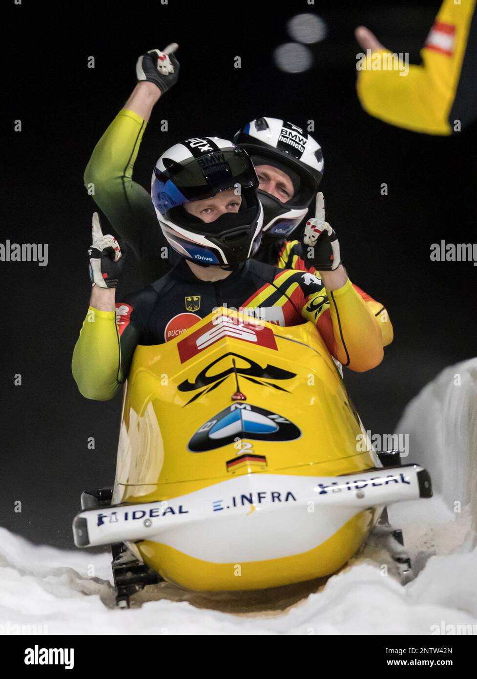 Germany's Francesco Friedrich, front, and Thorsten Margis celebrate ...