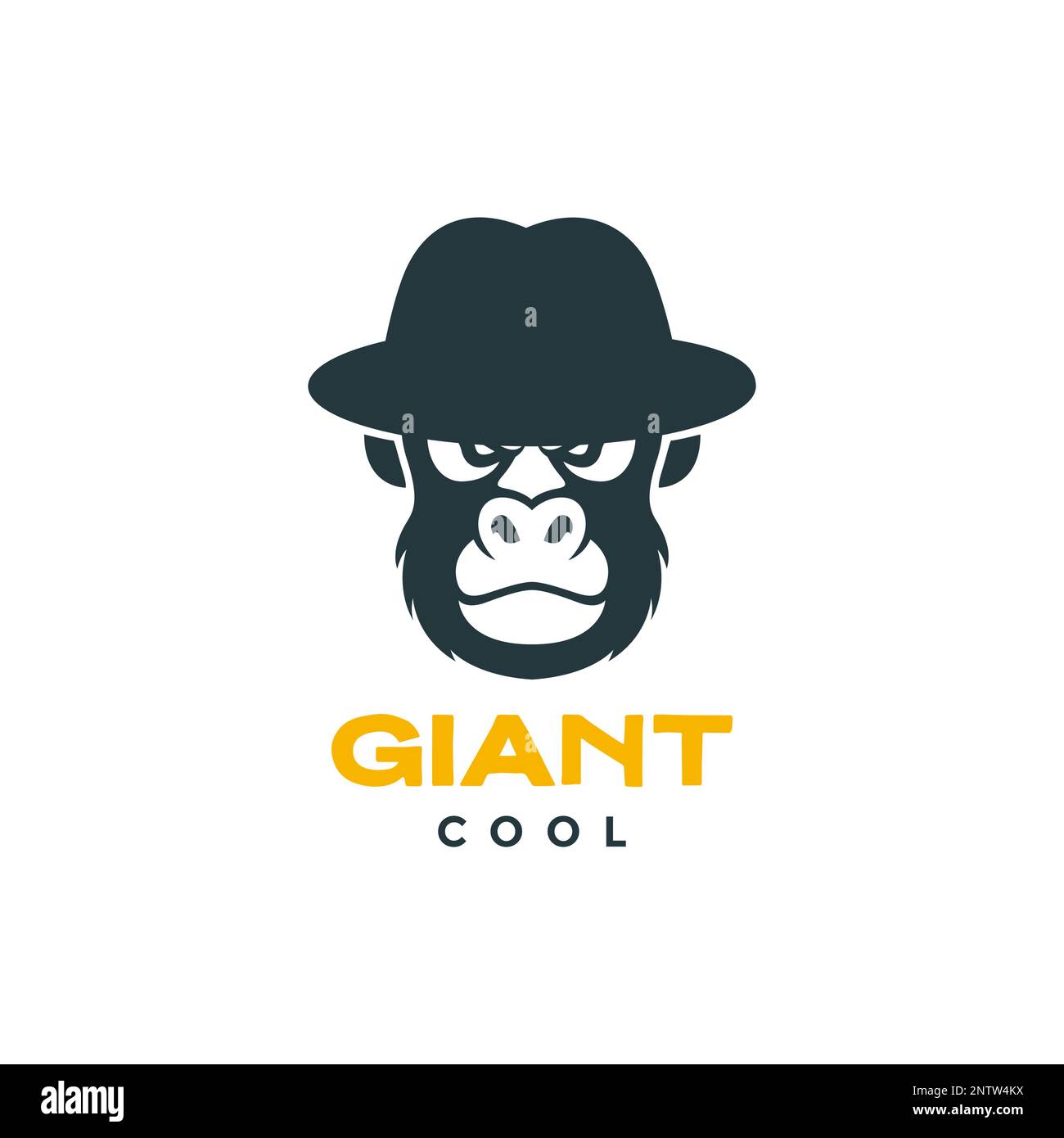 animal beast face primate gorilla hat cool mascot modern logo design ...