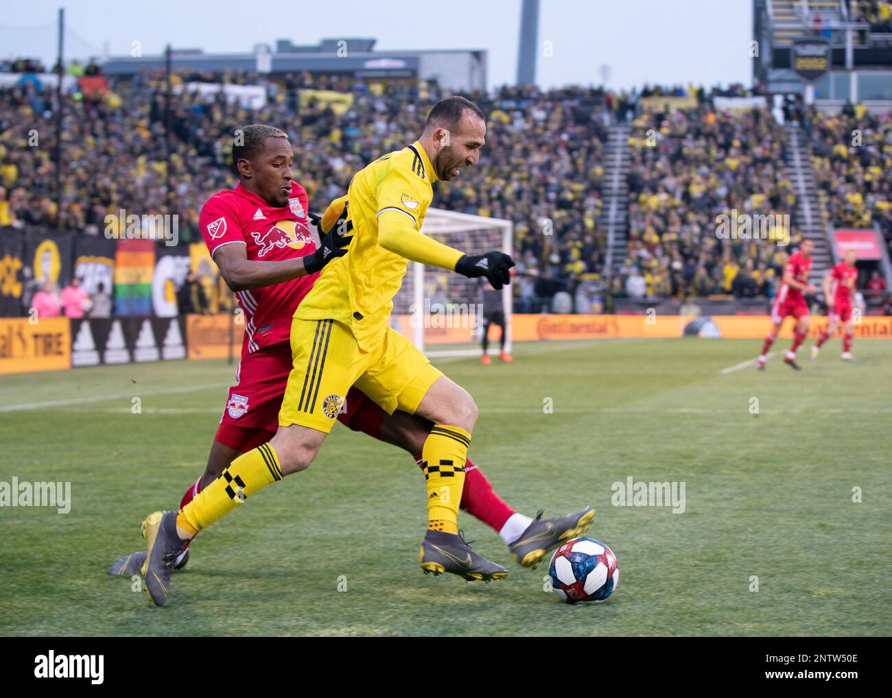 COLUMBUS, OH - MARCH 02: Columbus Crew SC forward Justin Meram #9 and ...