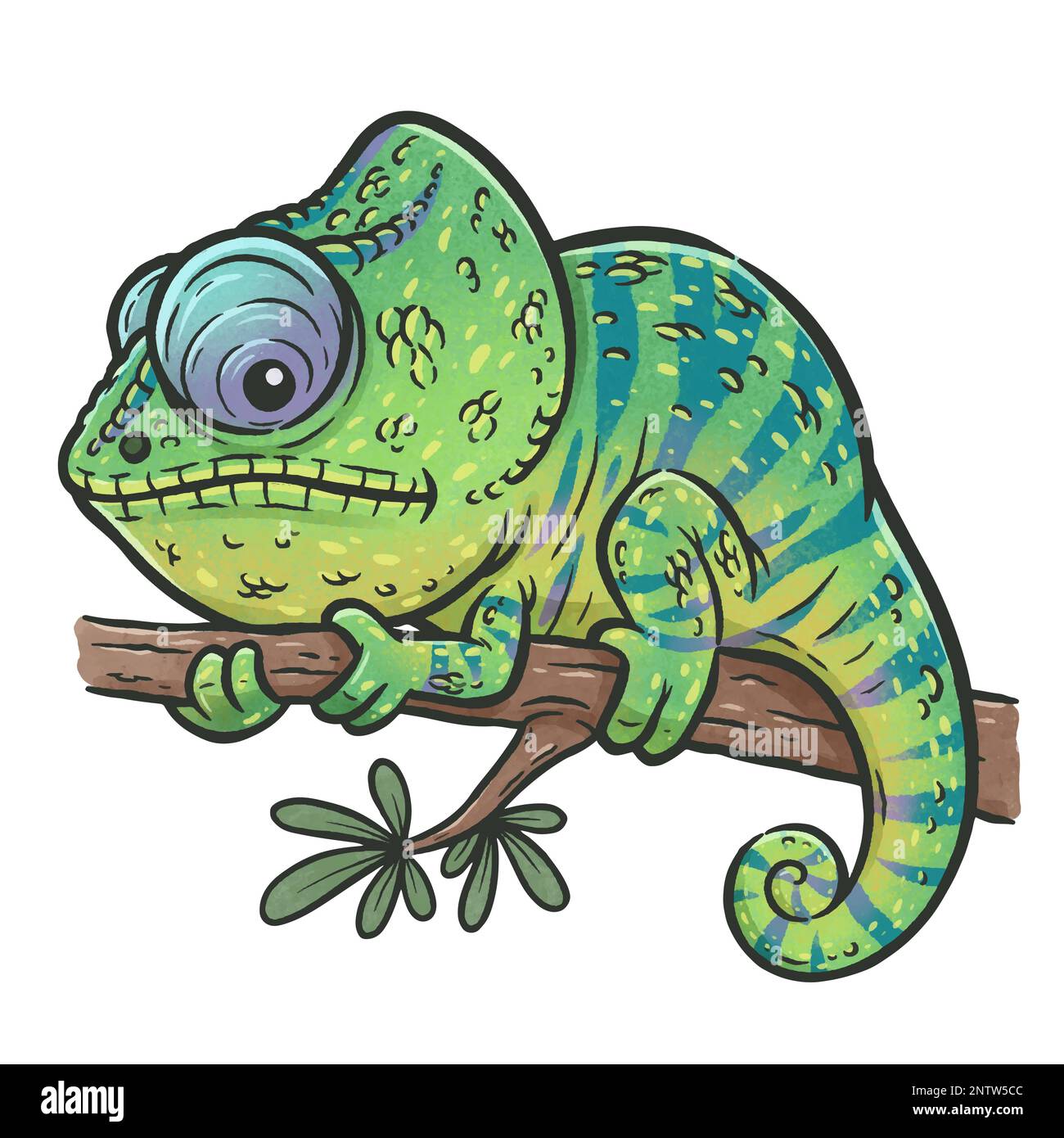 Vector illustration of Cartoon Chameleon Stock Vector Image & Art - Alamy