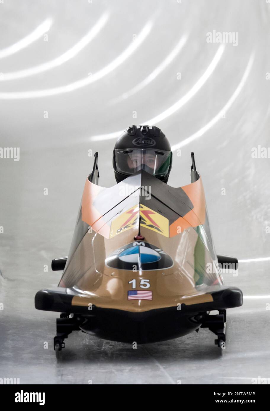 Brittany Reinbolt and Lauren Gibbs, of the United States, race down the ...