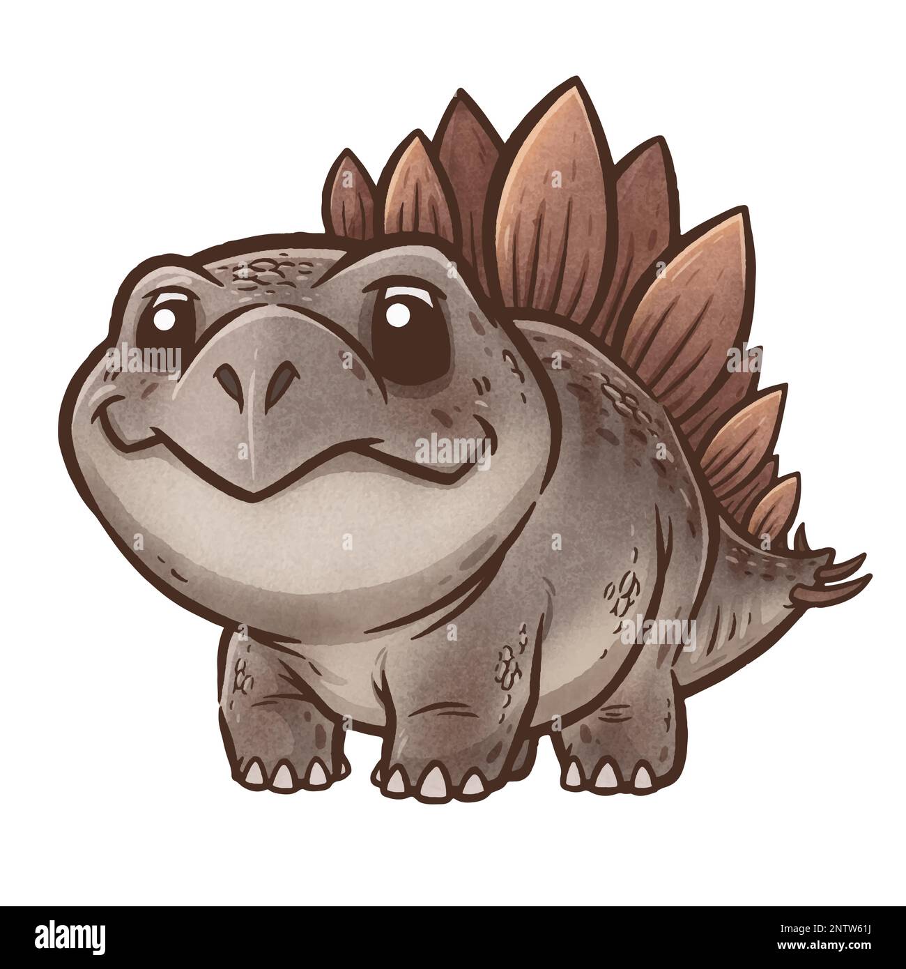 Vector illustration of Cartoon dinosaur, Stegosaurus Stock Vector Image ...