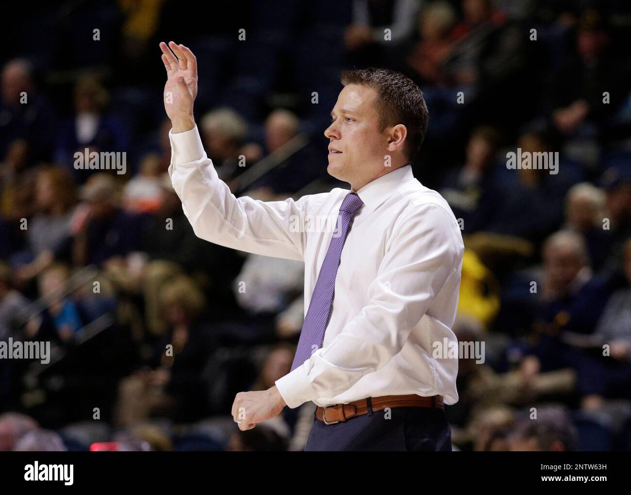 Furman men's basketball coach Bob Richey directs players against ...