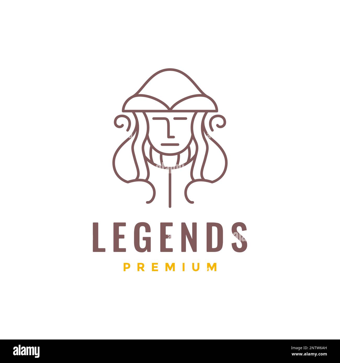 old legend ancient nobleman lord long hair man minimalist line logo design vector Stock Vector ...