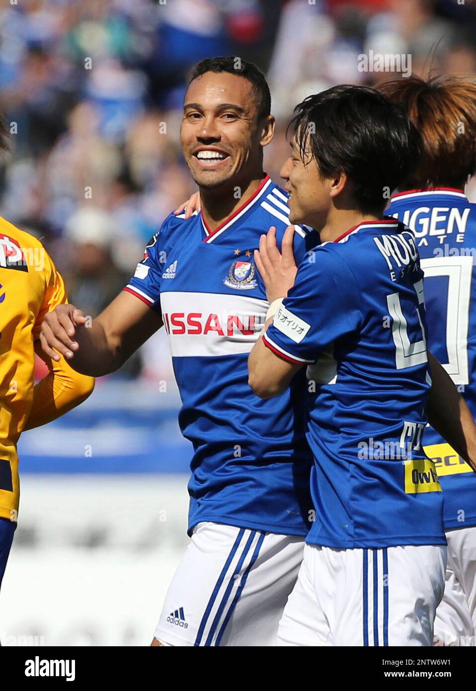 Yokohama Marinos' EDIGAR JUNIO of Brazil celebrates after scoring team ...