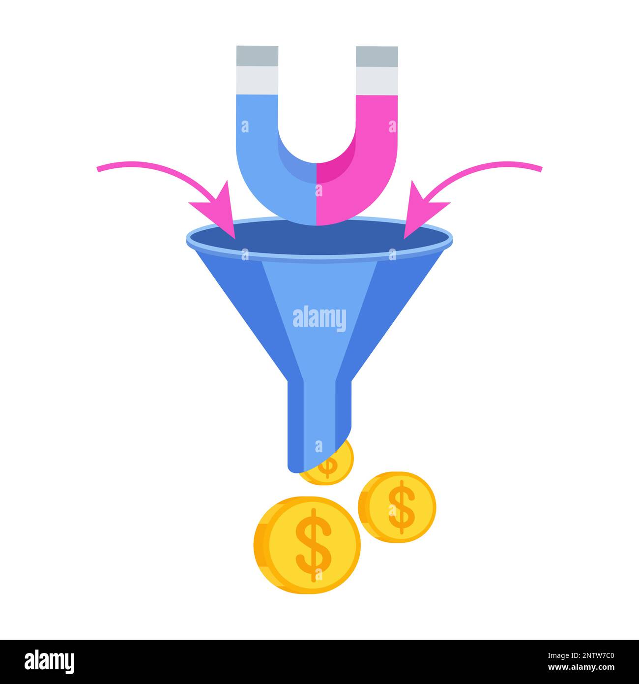 Conversion funnel. Digital inbound marketing tool Stock Vector Image ...