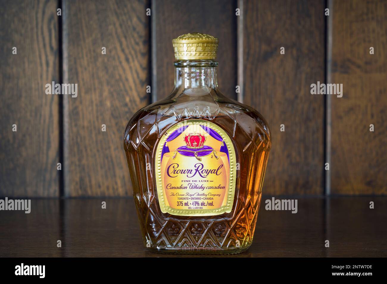 Bottle of Crown Royal Canadian whiskey Stock Photo - Alamy
