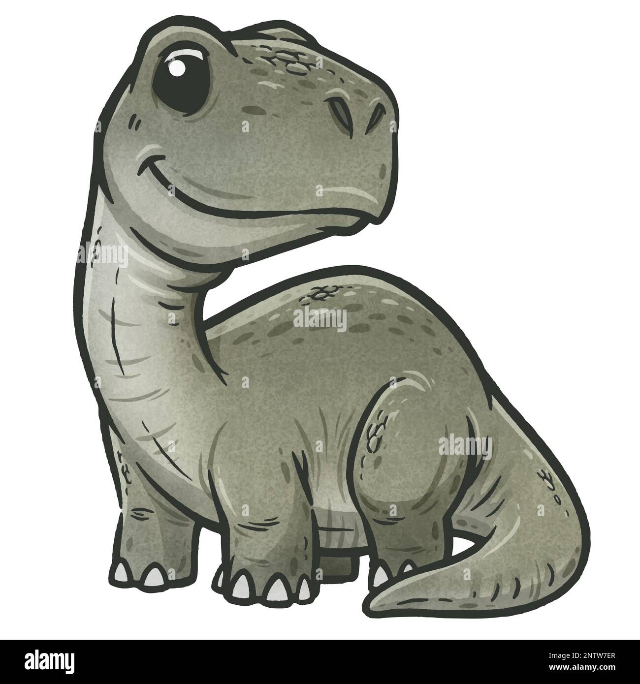 Vector illustration of Cartoon dinosaur, Brontosaurus Stock Vector Image & Art - Alamy