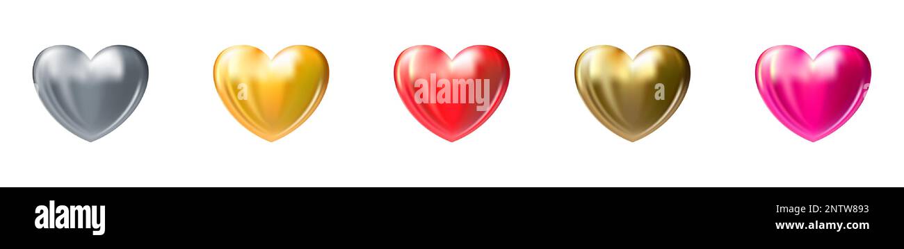 Gold realistic heart vector icon isolated on white background Stock ...