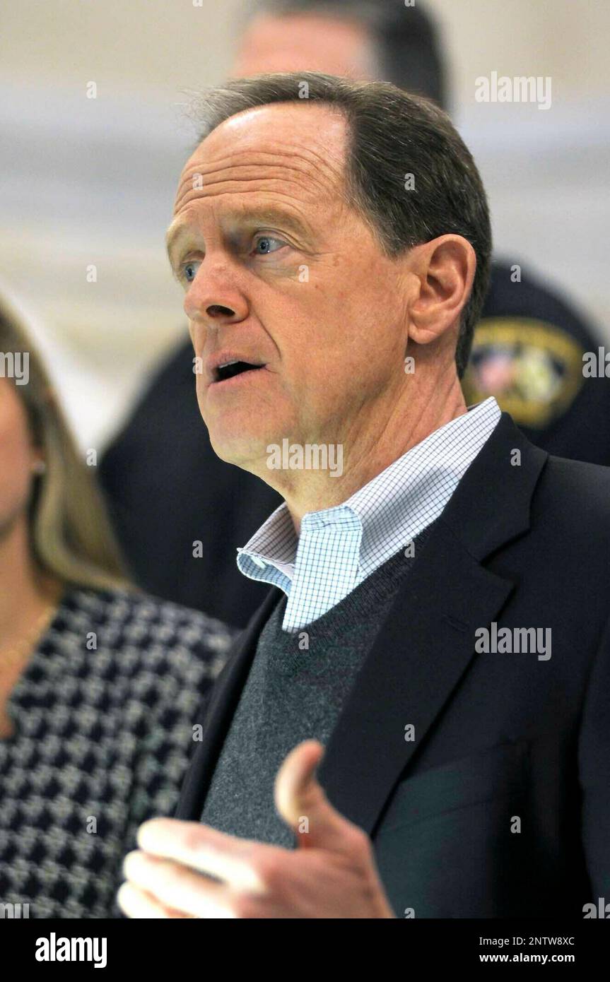 U.S. Sen. Pat Toomey, R-Pa., holds a press conference at the Luzerne ...