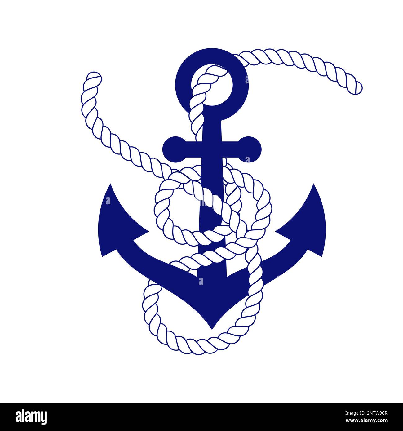 Anchor with rope wrapped around. Marine company logo Stock Vector Image ...