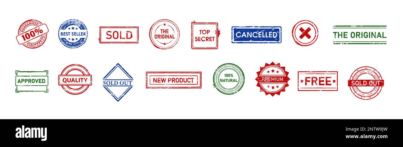 Color advertising seals. Quality product certification Stock Vector ...