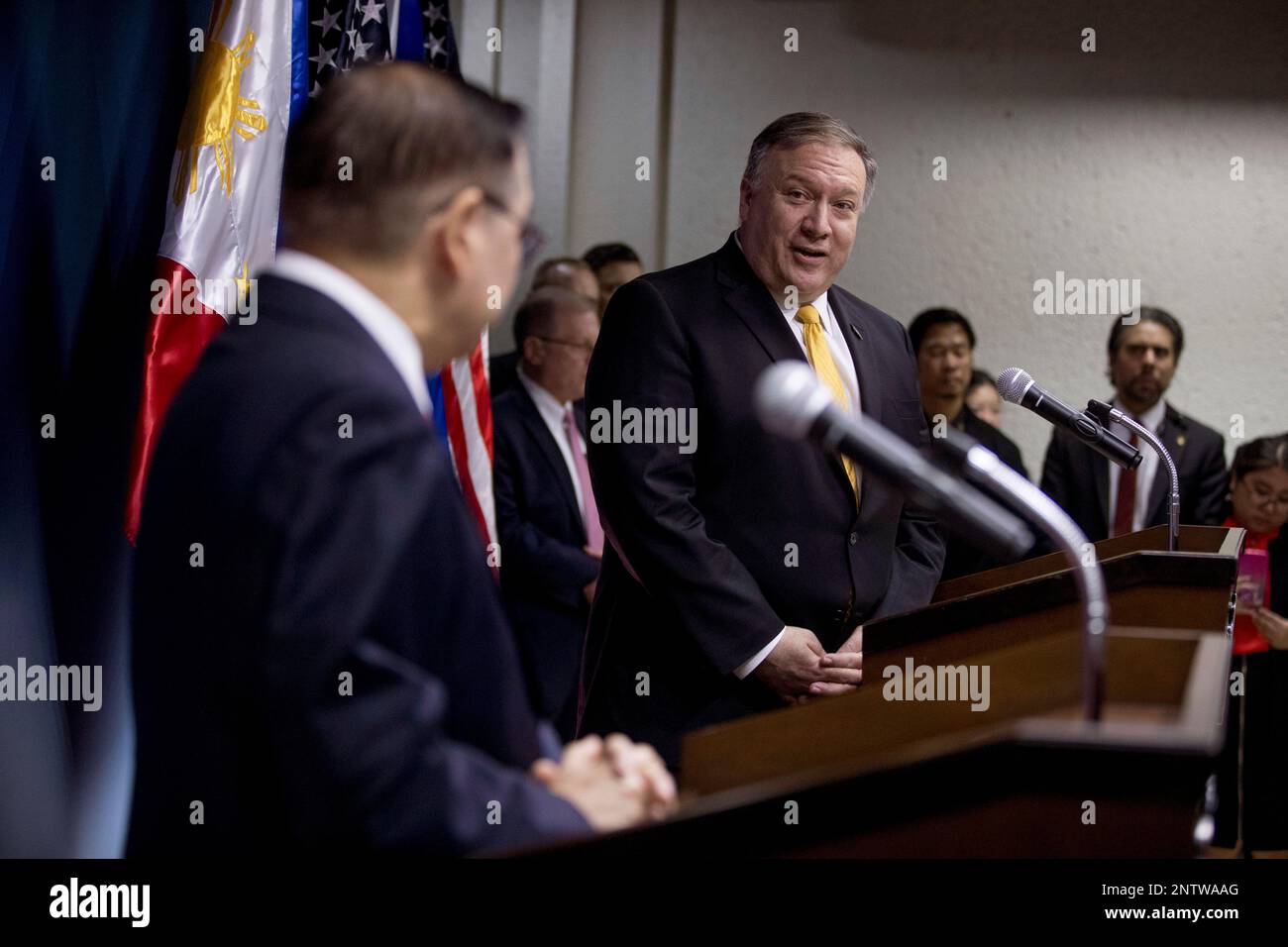 U.S. Secretary of State Mike Pompeo, right, accompanied by Philippines ...