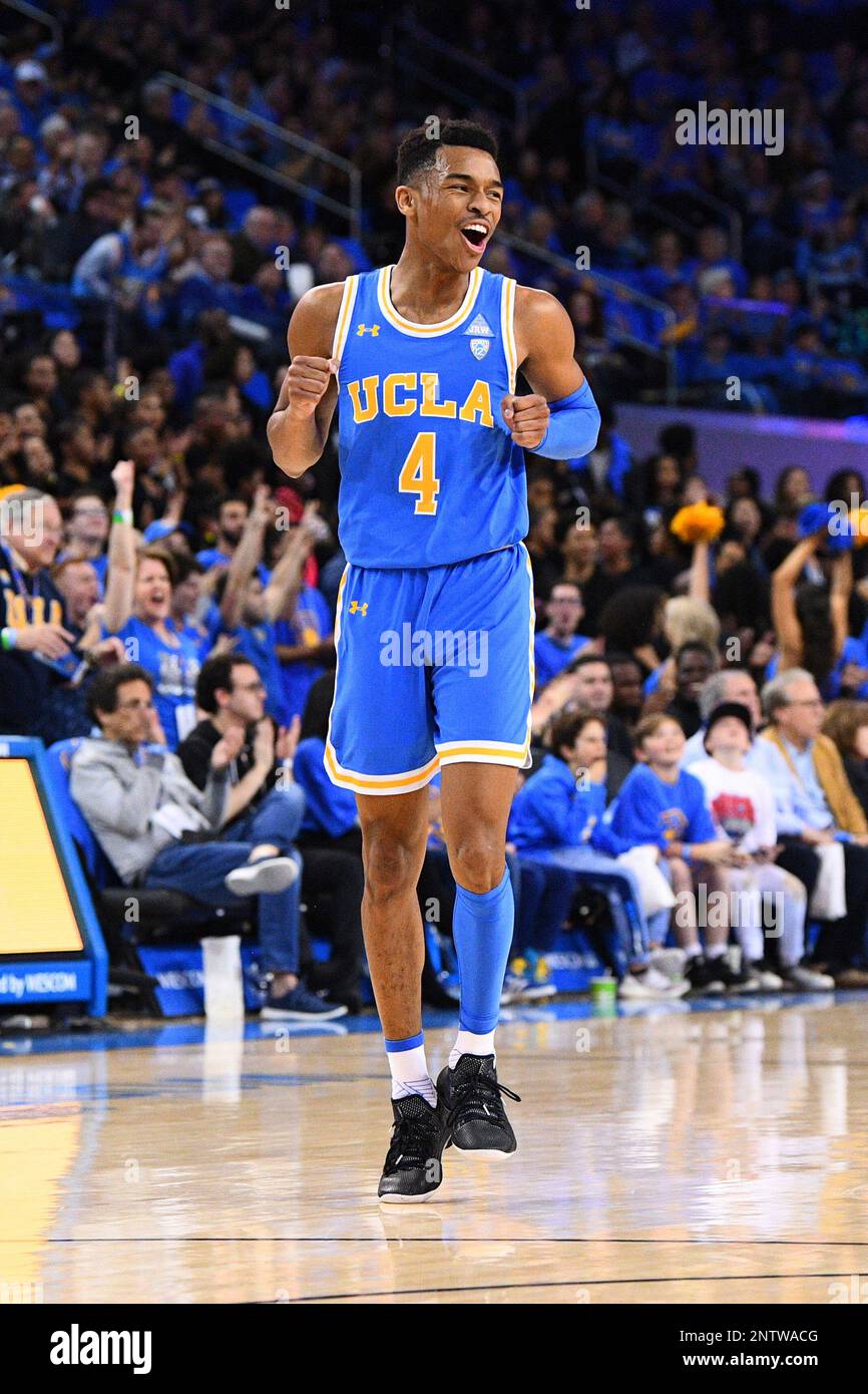 LOS ANGELES, CA - FEBRUARY 28: UCLA guard Jaylen Hands (4) reacts to ...