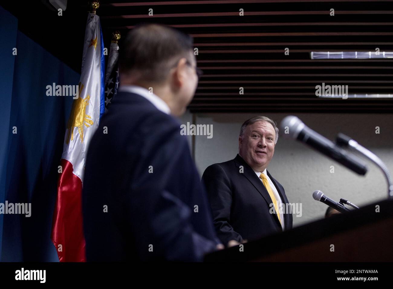 Secretary of State Mike Pompeo accompanied by Philippines Foreign ...