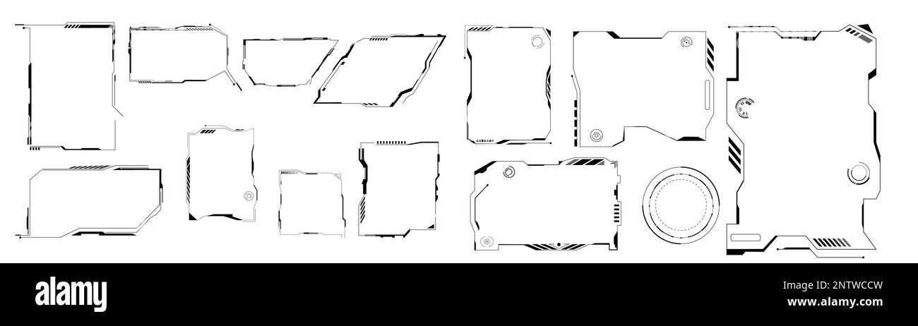 no cyber frame template. Panel displays with an interface Stock Vector ...
