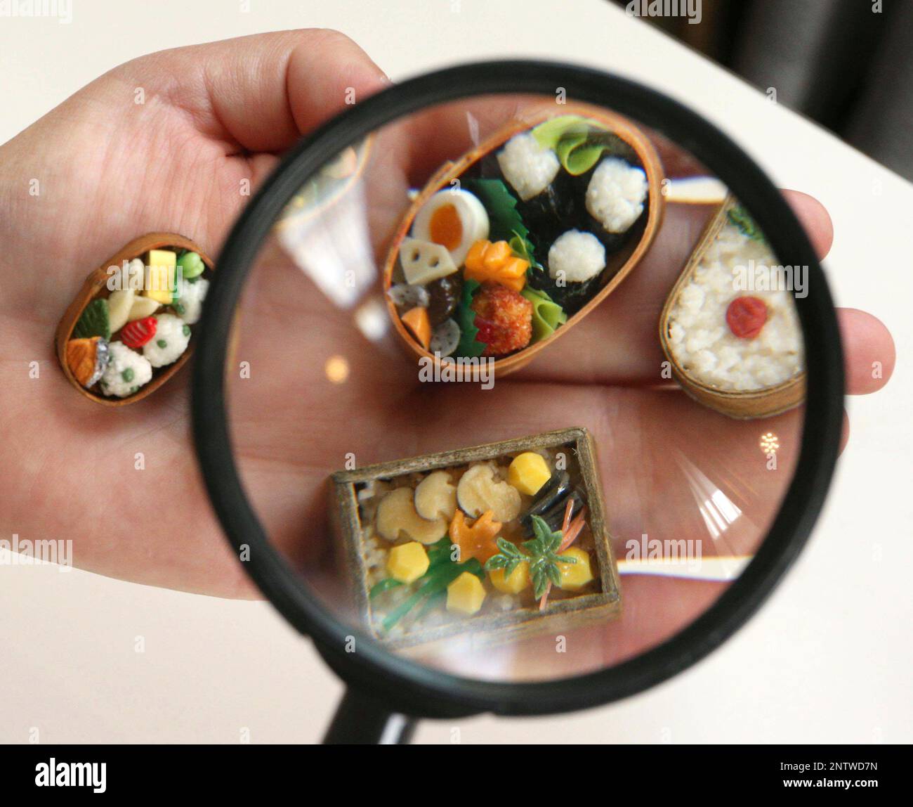Miniature packed lunches are pictured during the Miniature Food ...