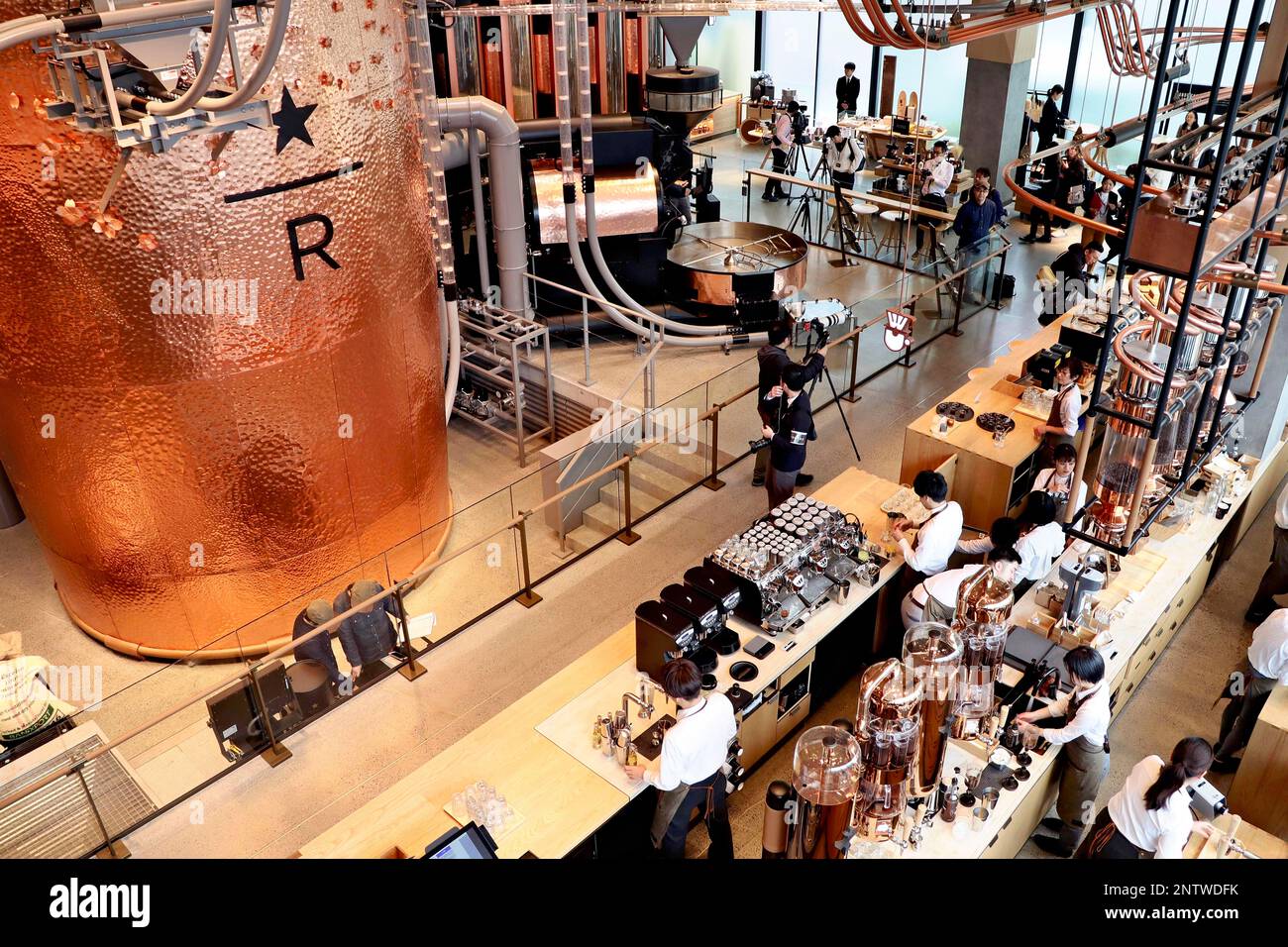 Starbucks Reserve Roastery Tokyo is shown to media in Meguro, Tokyo on ...