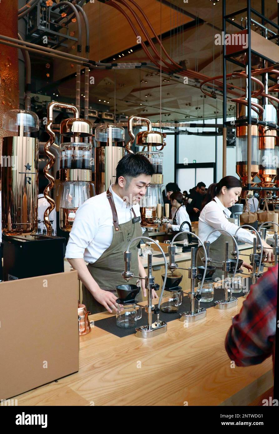 Starbucks Reserve Roastery Tokyo is shown to media in Meguro, Tokyo on ...