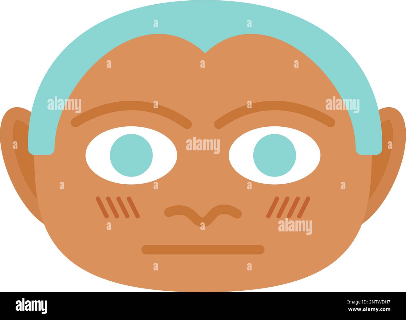 Short haired boy with big facial features semi flat color vector avatar ...