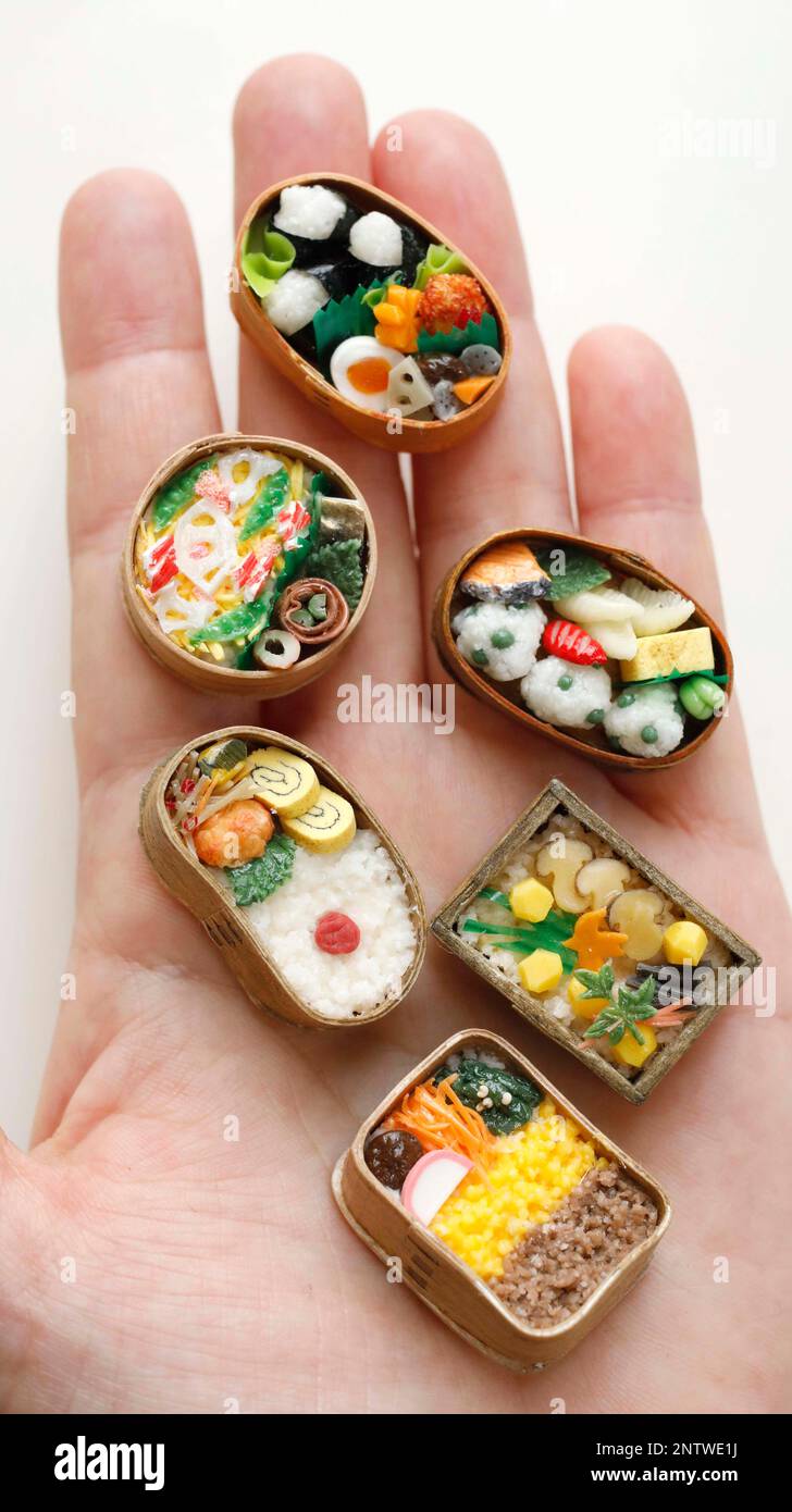 Miniature packed lunches are pictured during the Miniature Food ...