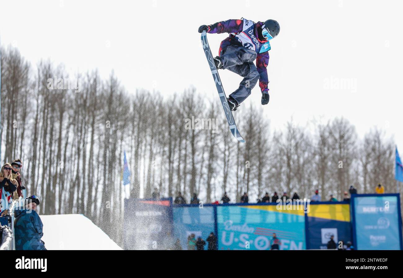 Fynn Bullock-Womble, 14, of Edwards, Colo., tail grabs during the ...