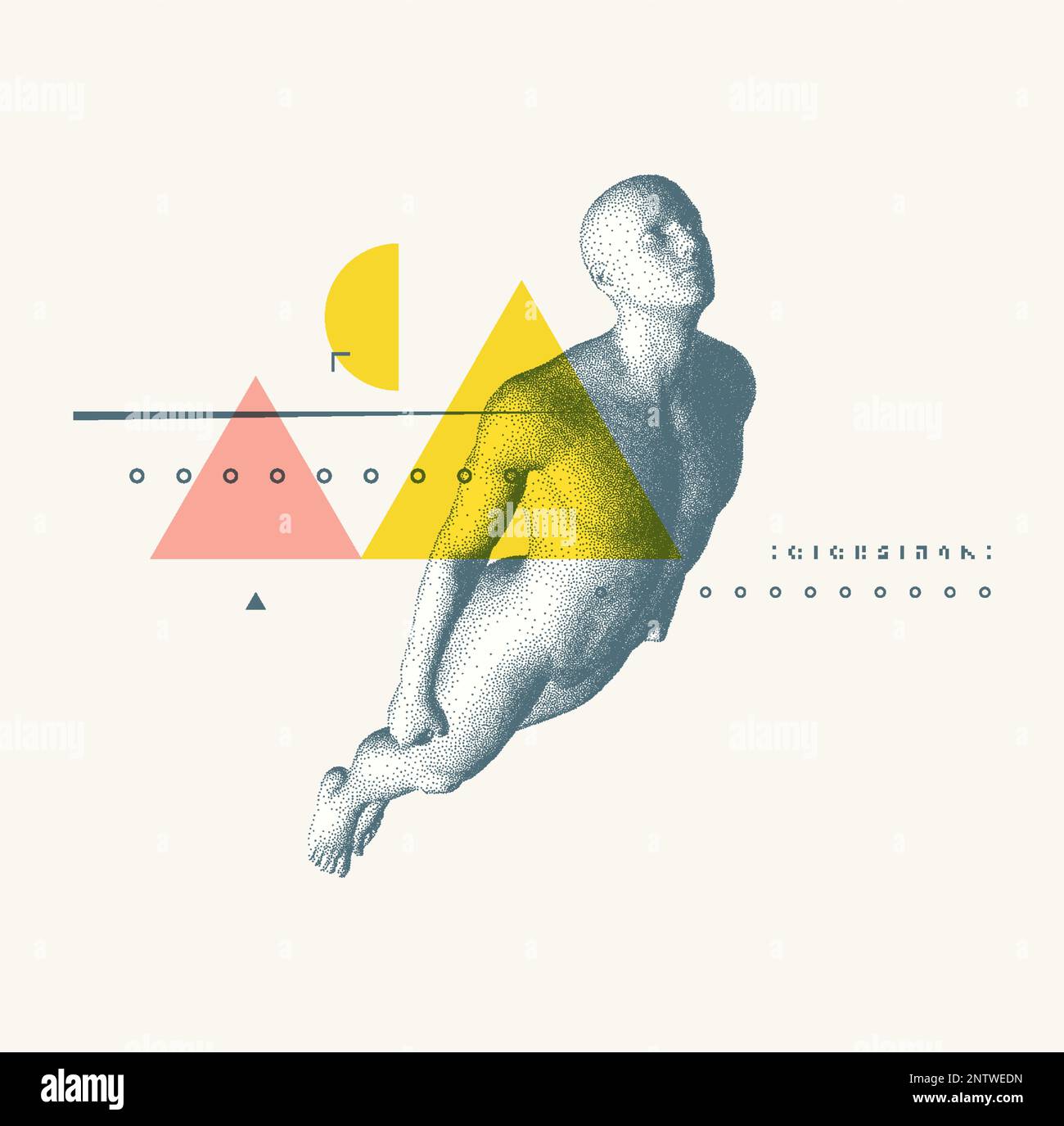 Leadership, freedom or development concept. Jumping man. 3D human body ...