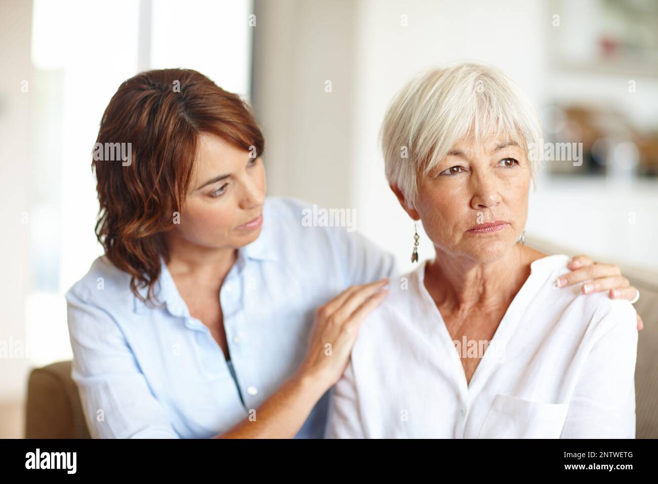 Im here for you, Mom. Shot of a woman supporting her elderly mother ...