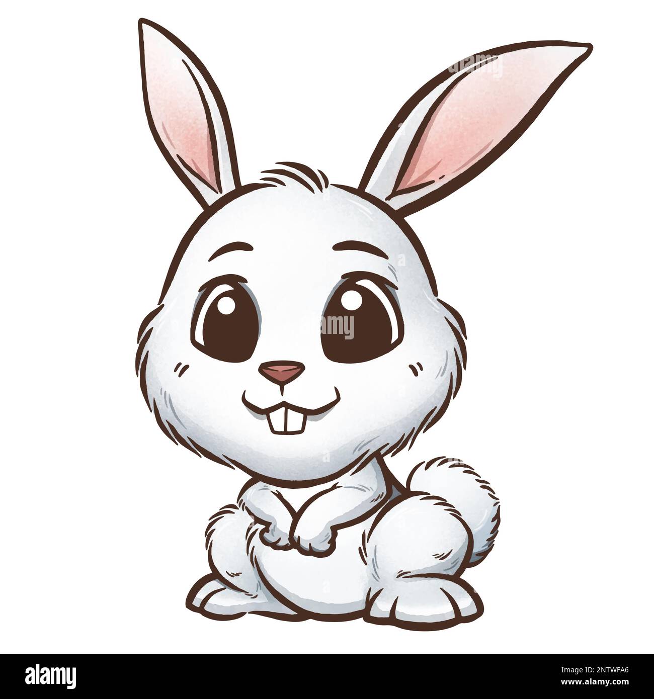 Vector illustration of cartoon cute rabbit Stock Vector Image & Art - Alamy