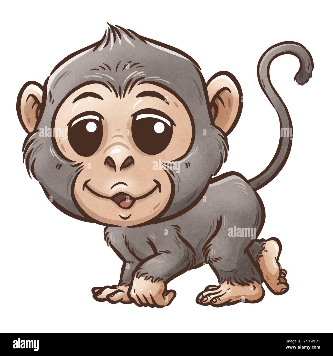 Vector illustration of cartoon monkey Stock Vector Image & Art - Alamy