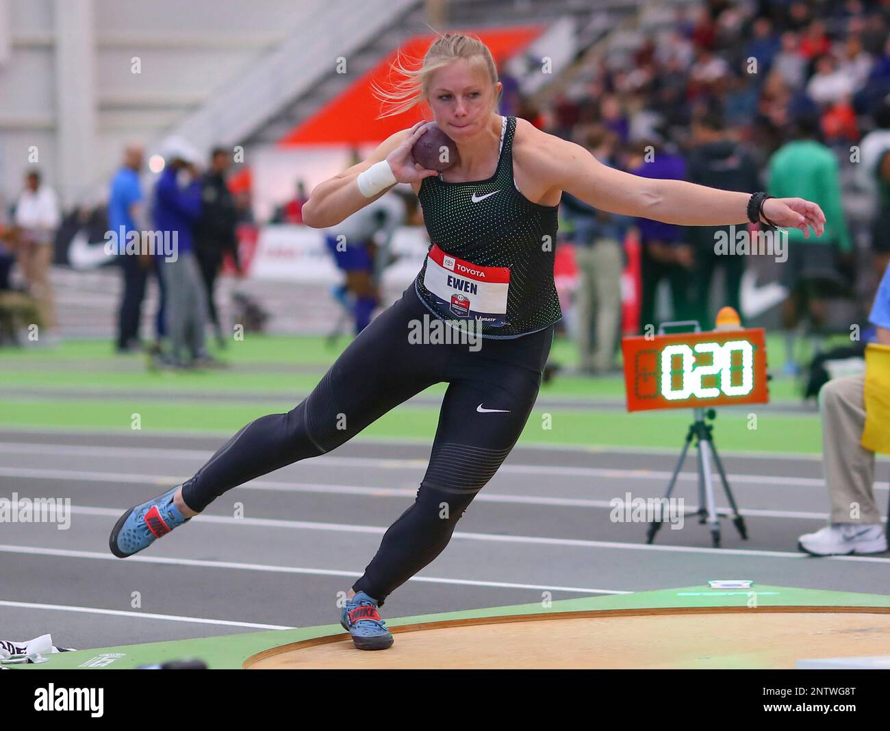 Magdalyn Ewen competes in the shot put final during the USA Indoor ...