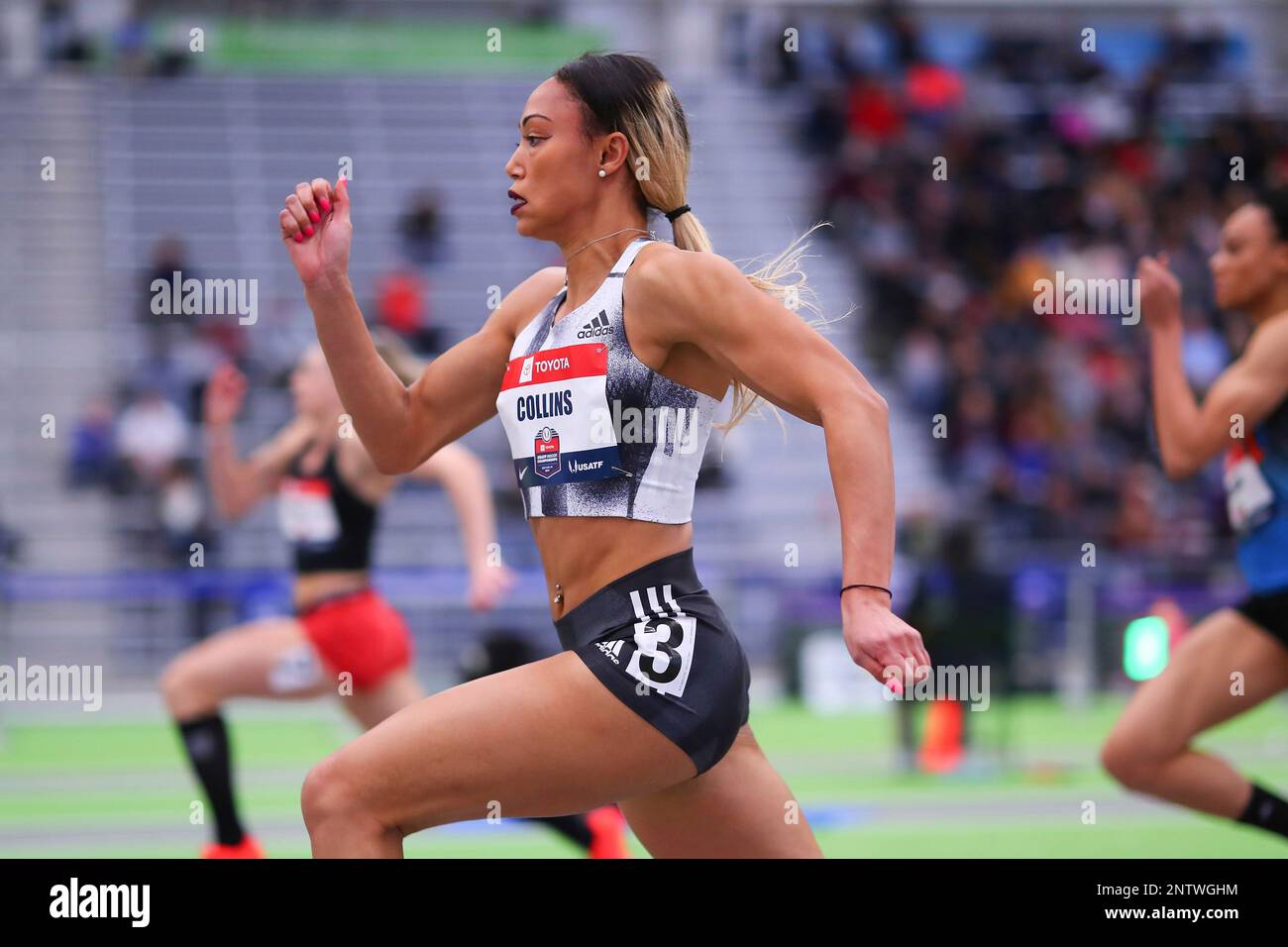 Shania Collins competes in the 60m during the USA Indoor Track and ...