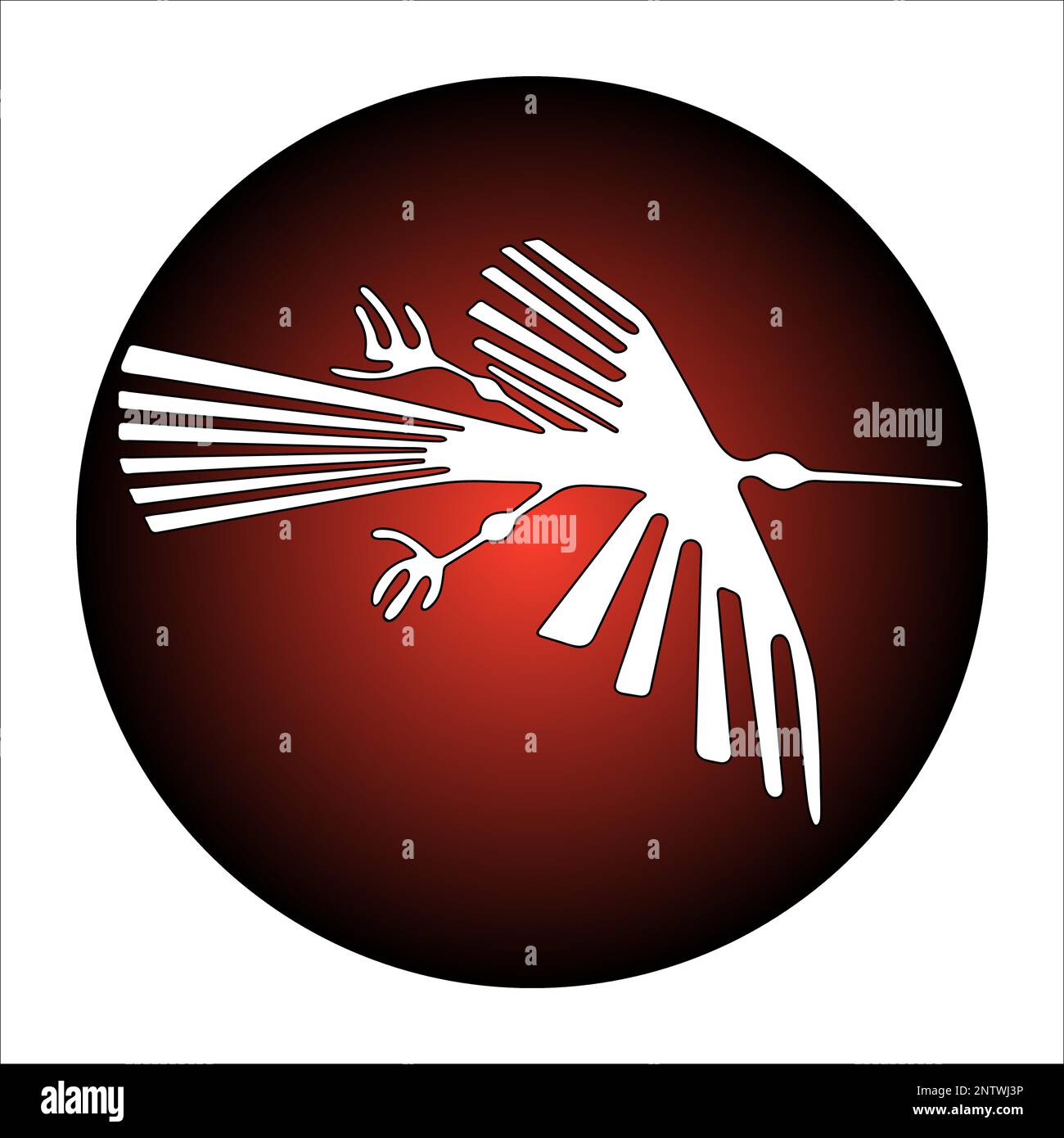 Geoglyph of the condor from Nazca, The Nazca Lines, Nazca Desert, Peru ...