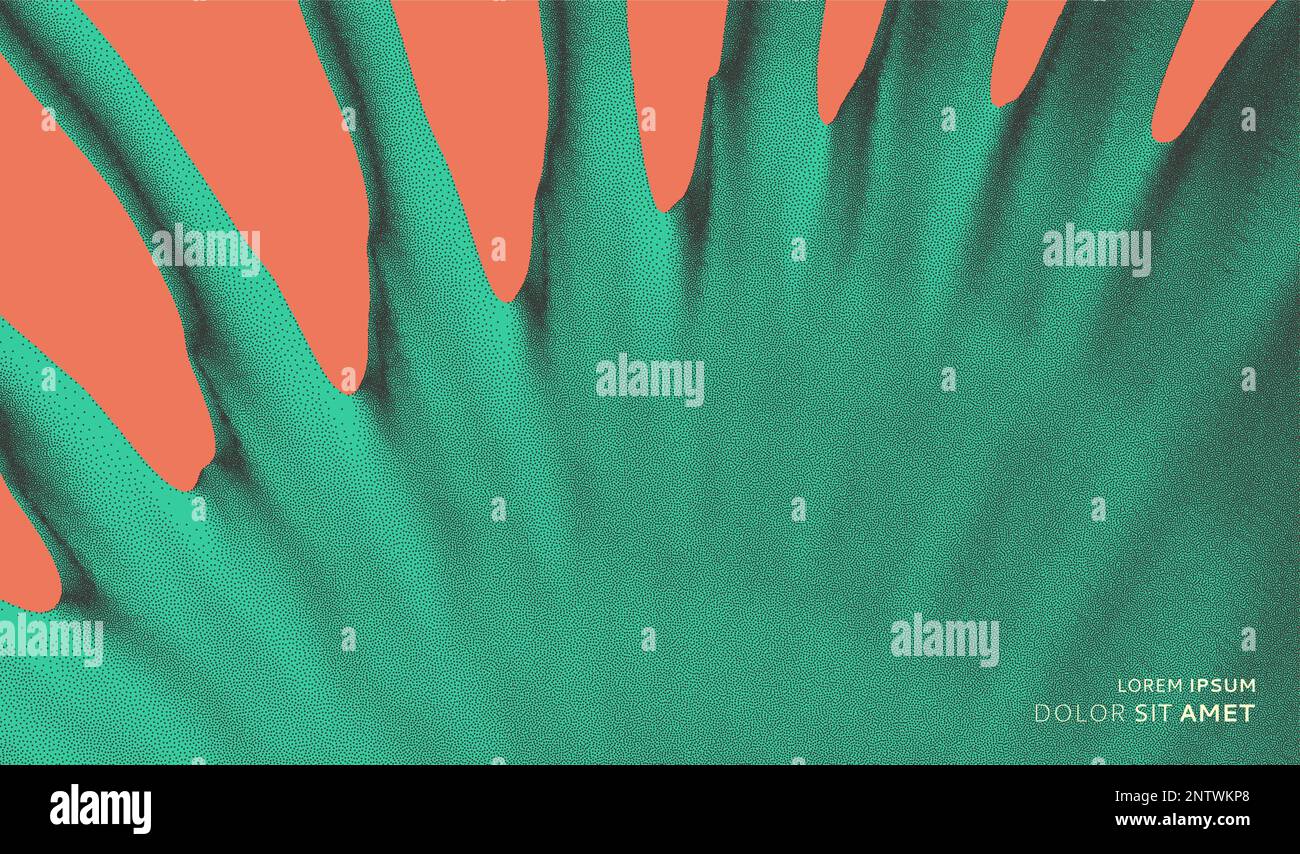 Modern background design. Realistic plastic element in dotwork style ...