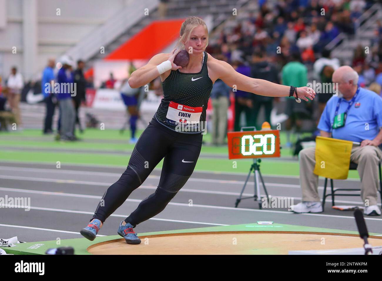 Magdalyn Ewen competes in the shot put final during the USA Indoor ...